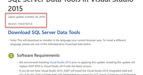 德瑞克SQL Server 學習筆記 安裝 SSDT 2016版本14 0 61021 0