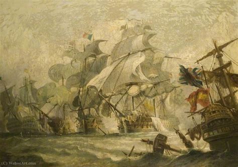 Reprodu Es De Arte A Batalha De Trafalgar De Outubro Por