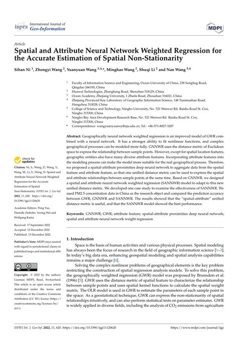 pdf spatial and attribute neural network weighted regression for the accurate estimation of