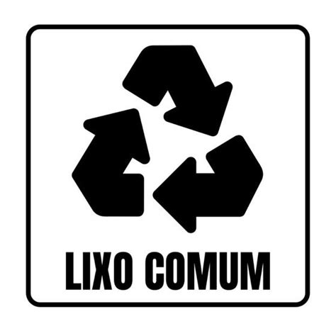 Adesivo em Vinil Transparente Lixo Comum e Lixo Reciclável Sinalização
