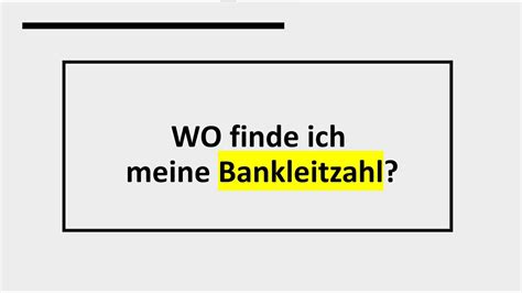 Wo Finde Ich Meine Bankleitzahl YouTube
