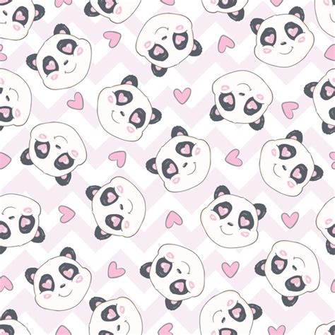Lindo vector de ilustración de panda Panda bebé sin costuras patrón
