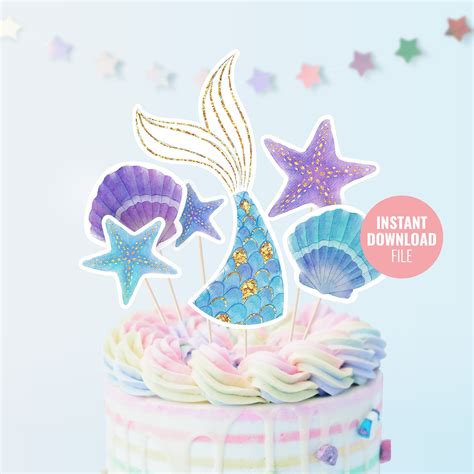 Custom Mermaid Birthday Cake Topper Mermaid Cake Figurine