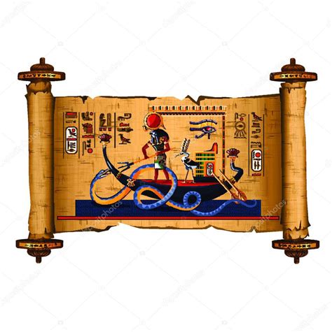 Antiguo Egipto Papiro Scroll Vector De Dibujos Animados 2023