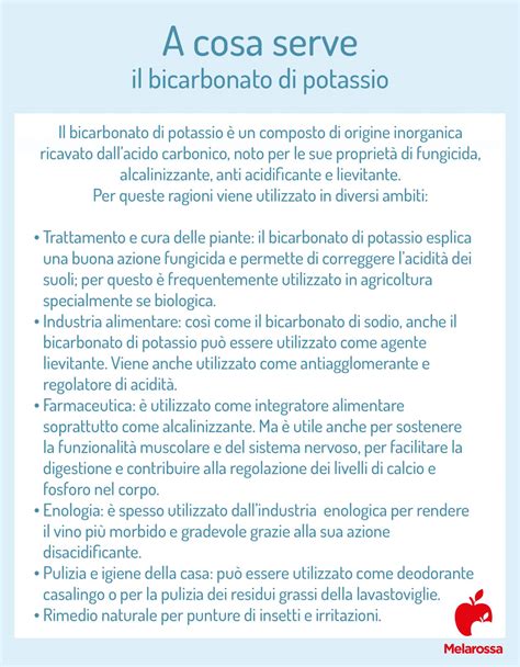 Bicarbonato di potassio che cos è a cosa serve benefici usi