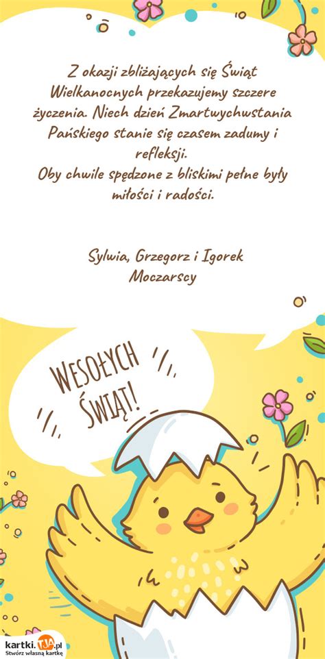 Z okazji zbliżających się Świąt Wielkanocnych przekazujemy szczere