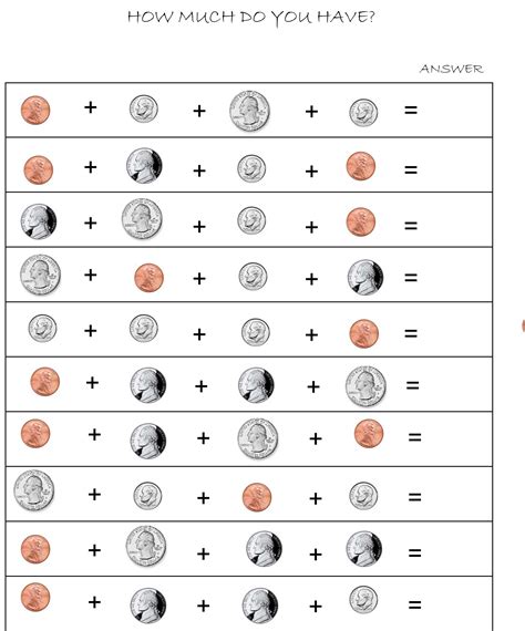 Money Adding Worksheets Counting Money Worksheets Money Coin Addition
