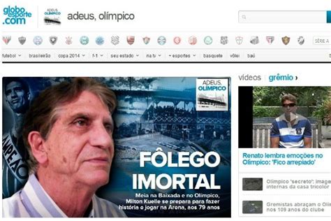 Rede Globo Rbs Tv Globoesporte Rs Lan A Site Especial Sobre O