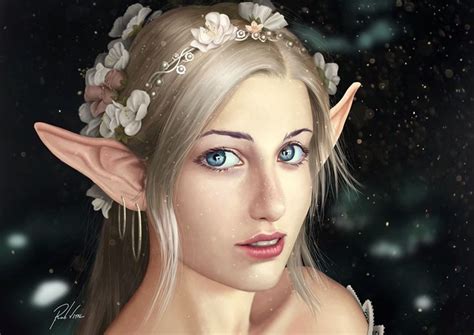 A Digital Painting Of A Woman With Blue Eyes And Blonde Hair Wearing A