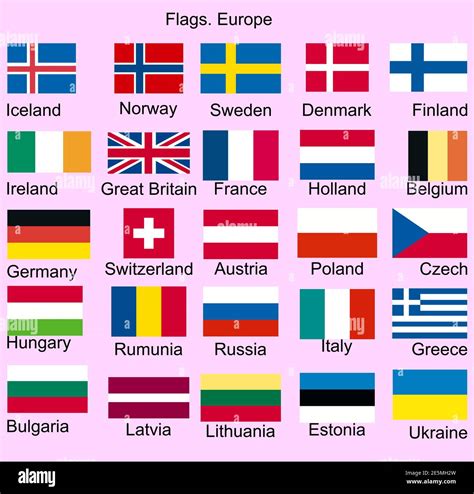 Banderas Y Nombres Europeos