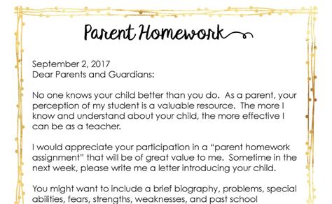Directional Guides For Teacher Introduction Letters To Parents