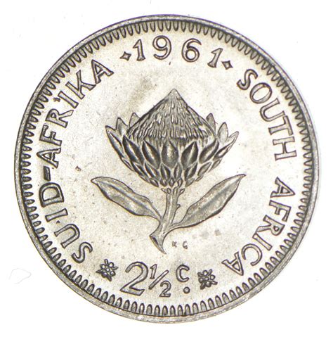 SILVER 1961 South Africa 2 1 2 Cents World Silver Coin Property Room