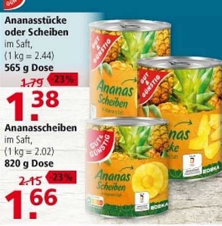 Gut Günstig Ananasstücke Scheiben Oder Ananasscheiben Angebot bei