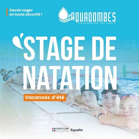 Stage de natation été 2024 Centre aquatique Aquadombes