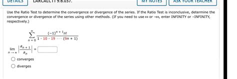 solved use the root test to determine the convergence or