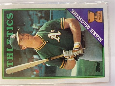 1988 Topps Topps All Star Rookie 580 Mark McGwire Error Card Black