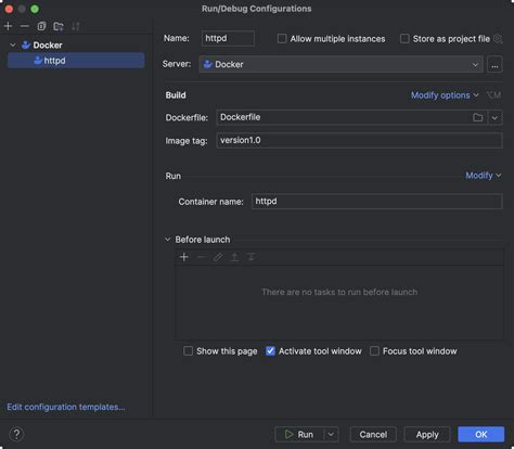 Dockerfile Run Configuration PyCharm Documentation
