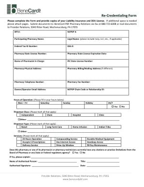 Fillable Online Re Credentialing Form Fax Email Print PdfFiller