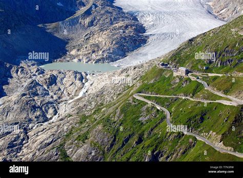 Switzerland Canton of Valais Furka Pass Rhône Glacier Les Sources