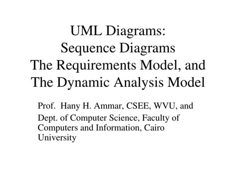 PPT UML Diagrams Sequence Diagrams The Requirements Model And The