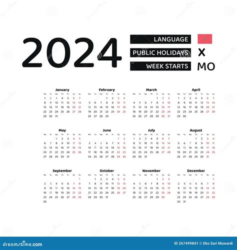 Calendrier Marocain 2024 Glad Philis