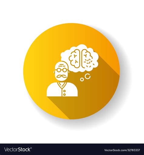 Dementia Yellow Flat Design Long Shadow Glyph Icon