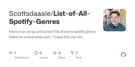 GitHub Scottsdaaale List Of All Spotify Genres Here Is An Array And