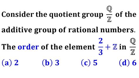 order of an element in quotient group theory abstract algebra iit jam 2012 mathematics how to