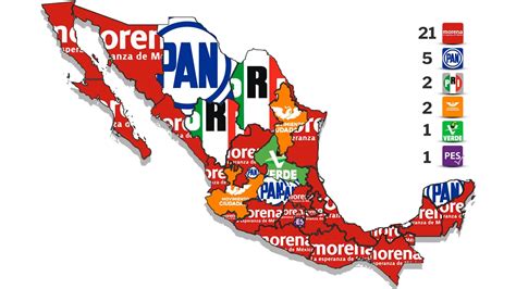 Mapa electoral México así quedaron partidos políticos por estado en