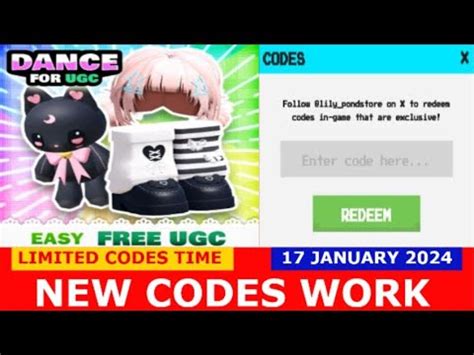 NEW CODES Dance For UGC ROBLOX LIMITED CODES TIME JANUARY 17