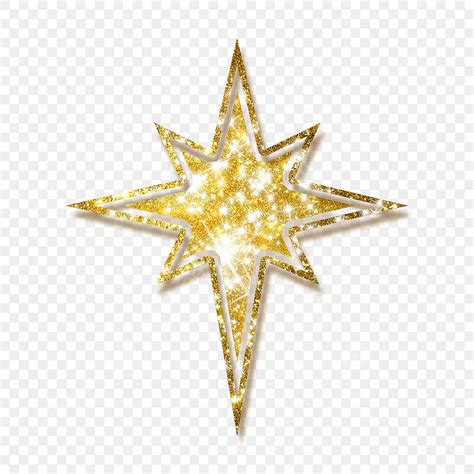 Estrella De Navidad Octagonal Brillante Dorada Png Dibujos Dorado