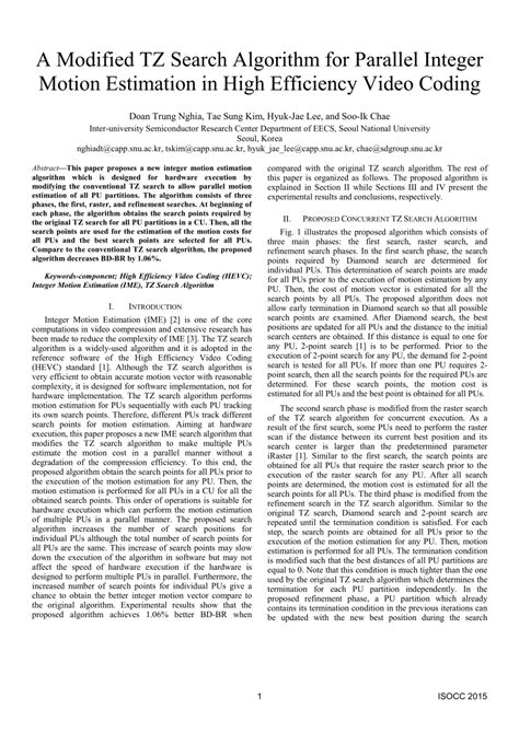 pdf a modified tz search algorithm for parallel integer motion estimation in high efficiency