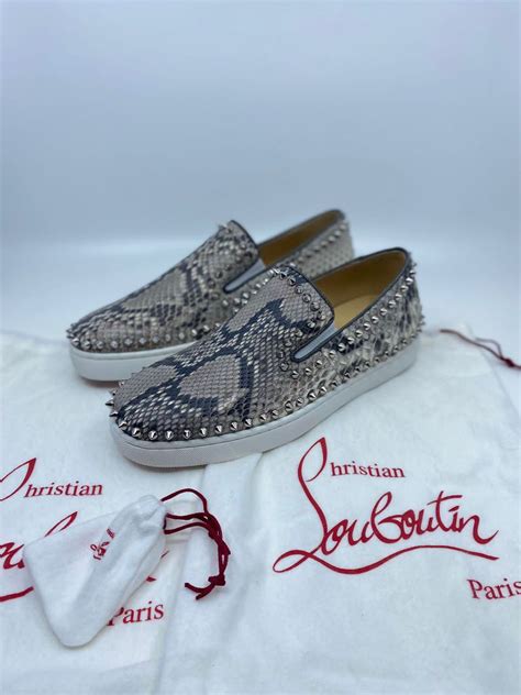 Christian Louboutin Limited Edition Real Python Skin Pik Roller Boat