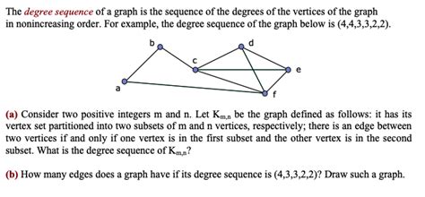 solved the degree sequence of a graph is the sequence of the