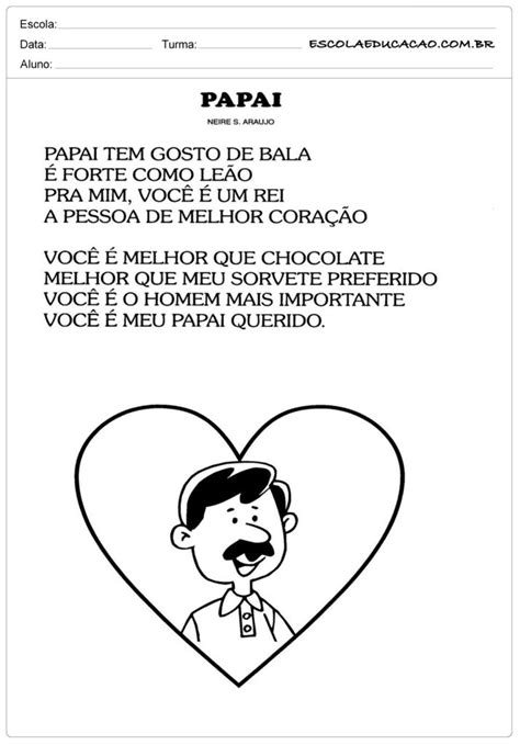Atividades E Mensagens Para O Dia Dos Pais Para Imprimir