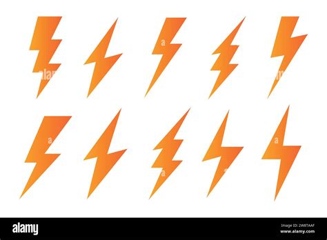 Electricity Icon Lightning Strike Energy Electricity Icon Stock