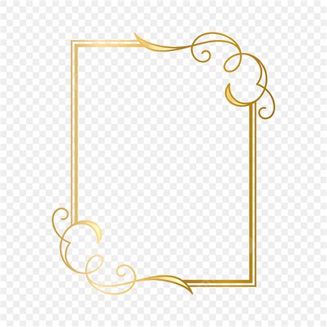 Hermosa Cubierta De Borde De Marco De Boda De Rectángulo Dorado Con