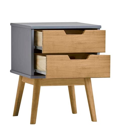 Mesita de noche moderna gris Boriquén de Ámbar Muebles