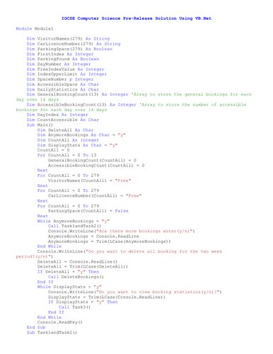 igcse computer science pre release solution teaching resources