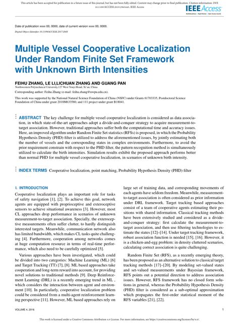 pdf multiple vessel cooperative localization under random finite set framework with unknown