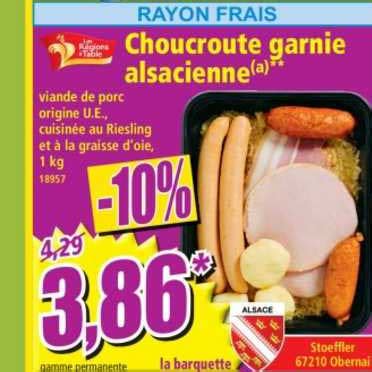 Promo Choucroute Garnie Alsacienne Chez Norma ICatalogue Fr