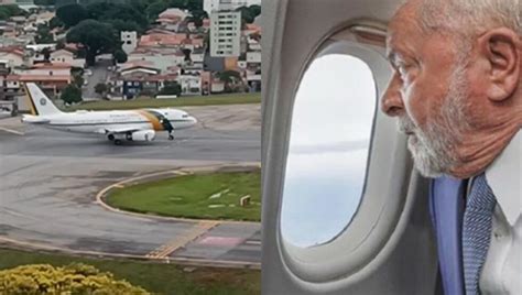 Decolagem do avião de Lula é interrompida após pane assista Roberta