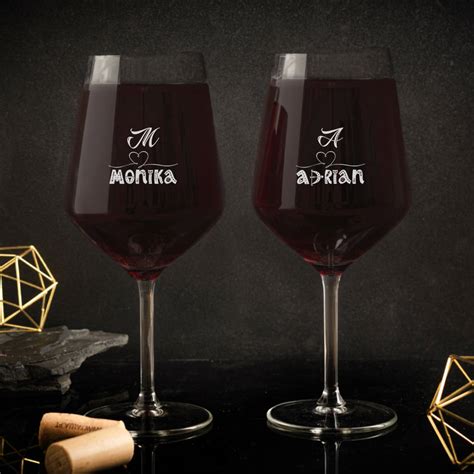 Kieliszki Do Wina Czerwonego Z Grawerem Dla Pary Prezenty Dla Dla