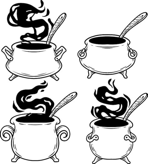 Premium Vector Set Of Cauldron