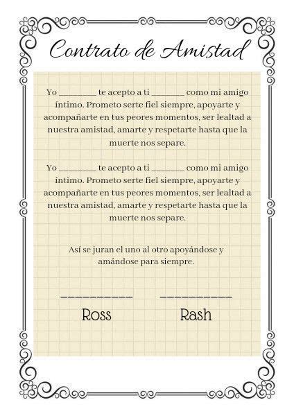 C A R R Frases Bonitas Contrato De Amistad Cartas Bonitas