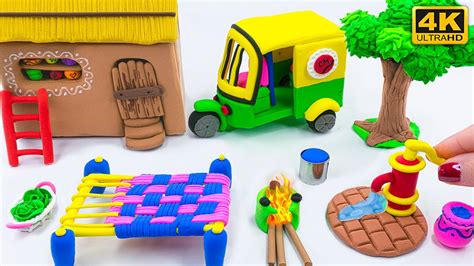 Diy How To Make Polymer Clay Miniature House Rikshaw Kitchen Set