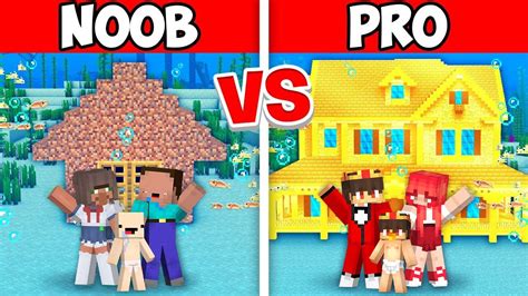 Noob Familie Vs Pro Familie Wasser Haus Bau Challenge In Minecraft