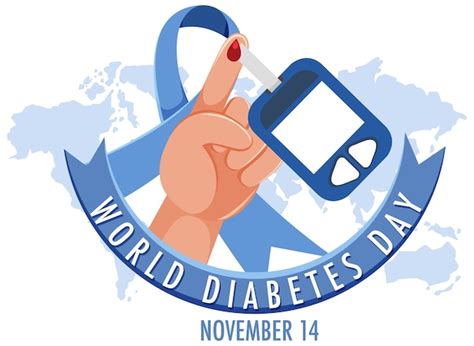 Logotipo del día mundial de la diabetes o pancarta con sangre en un