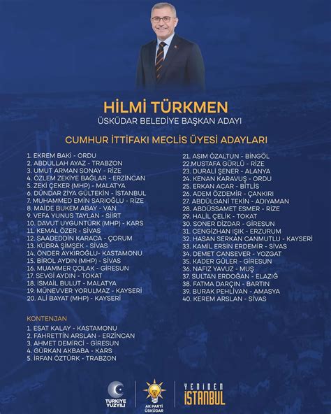 AK Parti nin Üsküdar Belediye meclis üyesi aday listesi belli oldu