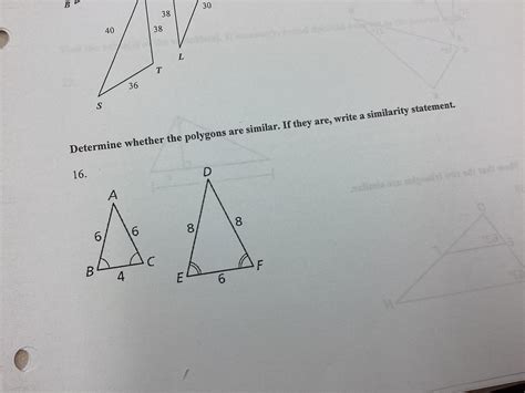 determine whether the polygons are similar